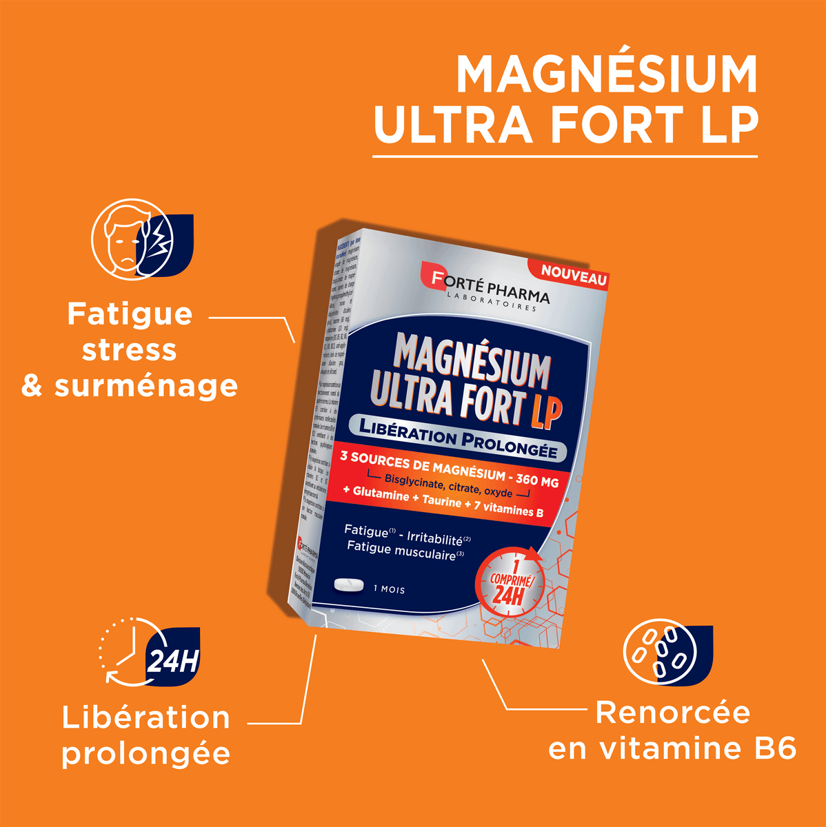 Lot de 3 Magnésium Ultra Fort – Forté Pharma